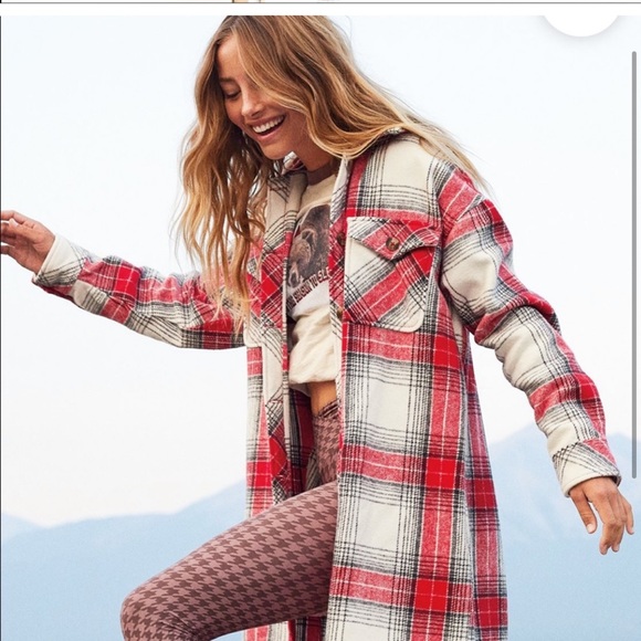 aerie | Jackets & Coats | Iso Aerie Chilly Red Shacket Size Medium Or ...